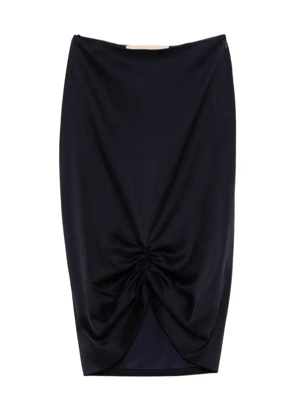 Valentino Garavani Ruched Midi Skirt - Black