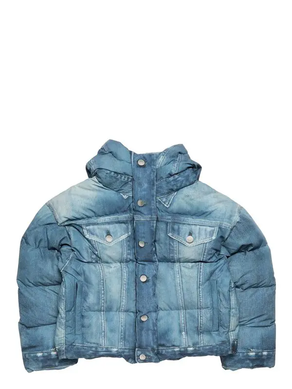 Acne Studios Quilted Down Puffer Jacket With Hood - Blue