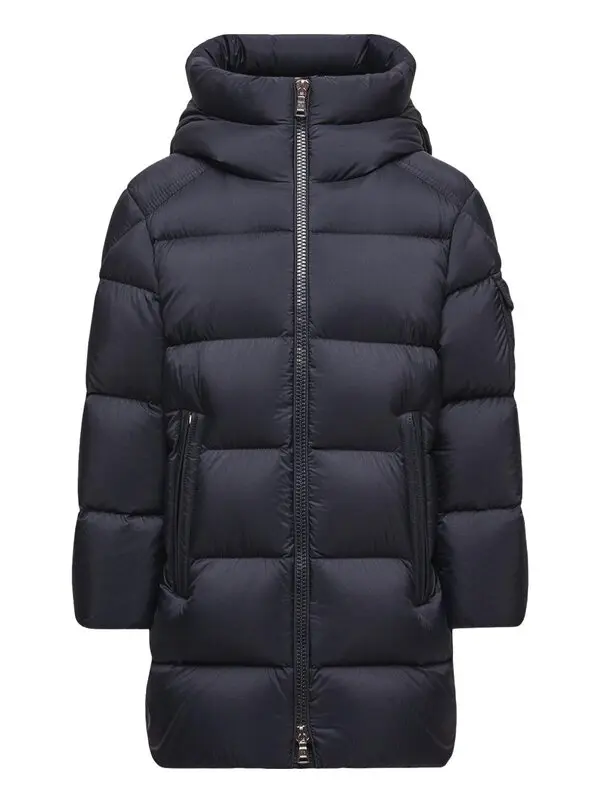 Moncler Marat Hooded Down Jacket With Tricolour Trim - Night Blue