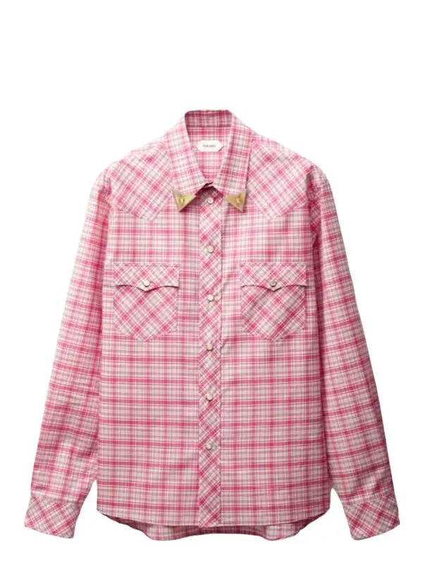 Versace Slim Checked Shirt - Red And White