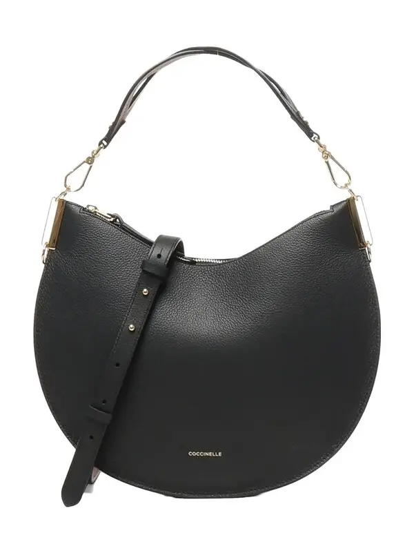 COCCINELLE Sunup Logo Stamp Medium Shoulder Bag - Black