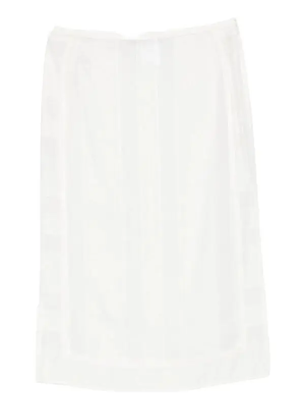 LOW CLASSIC Layered Midi Skirt With Slits - White