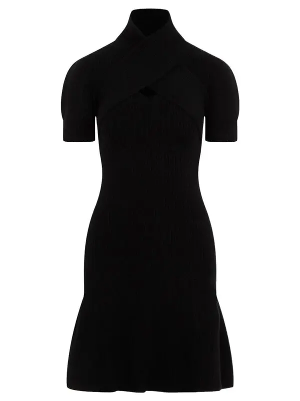PATOU Knit Dress With Cross-over Detail - Black