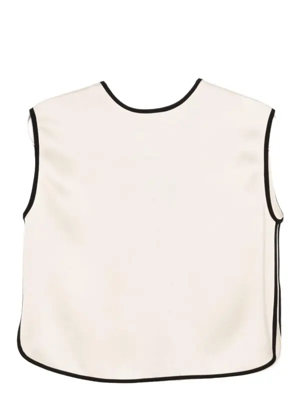 FORTE_FORTE Sleeveless Round Neck Blouse - White