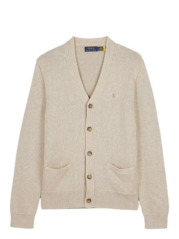 Ralph Lauren Logo-detail V-neck Cardigan - Beige