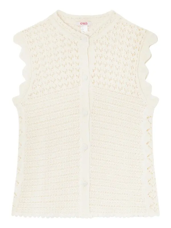 ERES Aurora Scalloped Crochet Top - Off White