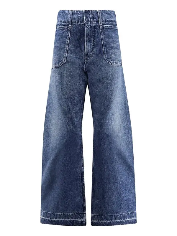 Celine Flare Jeans In Lightweight Cotton Denim - Blue