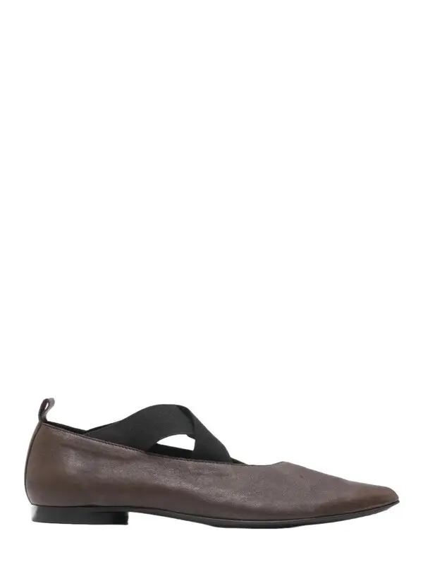 UMA WANG Pointed Toe Ballerina Flats - Brown Black