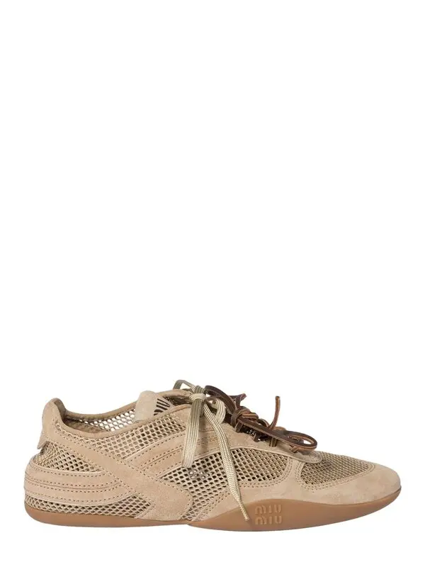Miu Miu Paneled Mesh Sneakers - Desert Beige