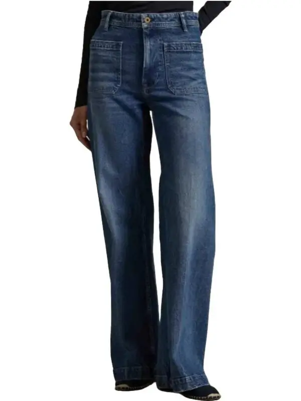 Polo Ralph Lauren Patch Pocket Wide Leg Jeans - Black