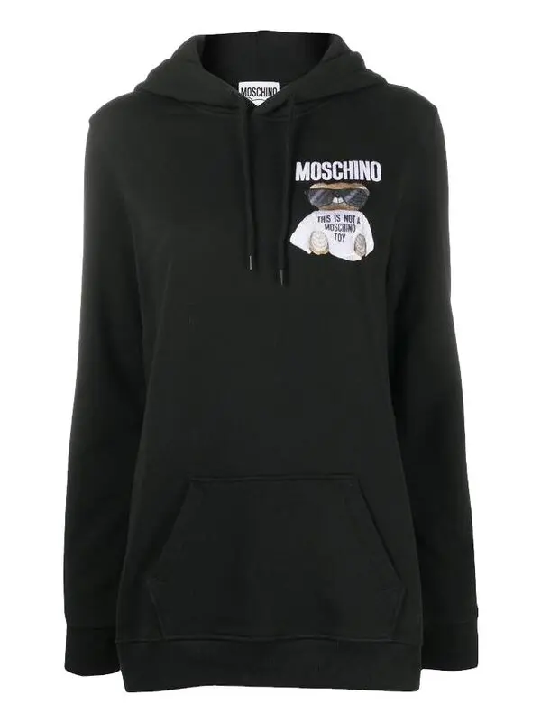 Moschino Teddy Bear Logo Hoodie - Black