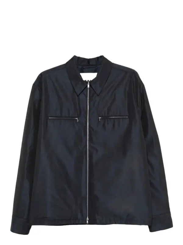 JIL SANDER Padded Shirt Jacket With Front Zipper - Black