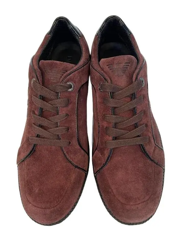Emporio Armani Logo Lace-up Casual Sneakers - Red