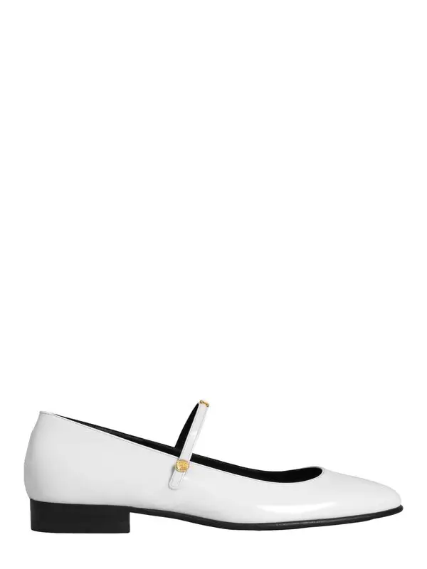 Celine City Ballerina In Glossy Calfskin - White