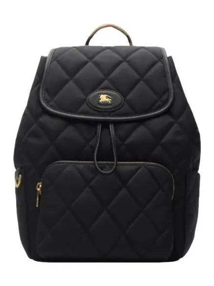 Burberry Horseshoe Quilted Backpack - Black