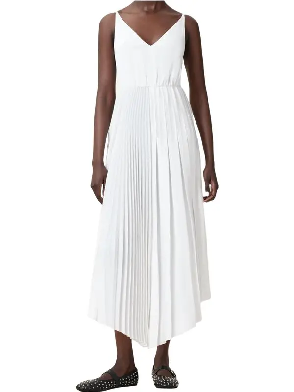 ALLSAINTS Jax 2-in-1 Tee Dress With Asymmetrical Hem - Chalk White