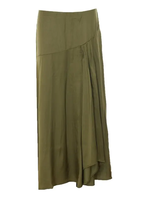Essentiel Antwerp Jisielle Pleated Asymmetrical Midi Skirt - Green