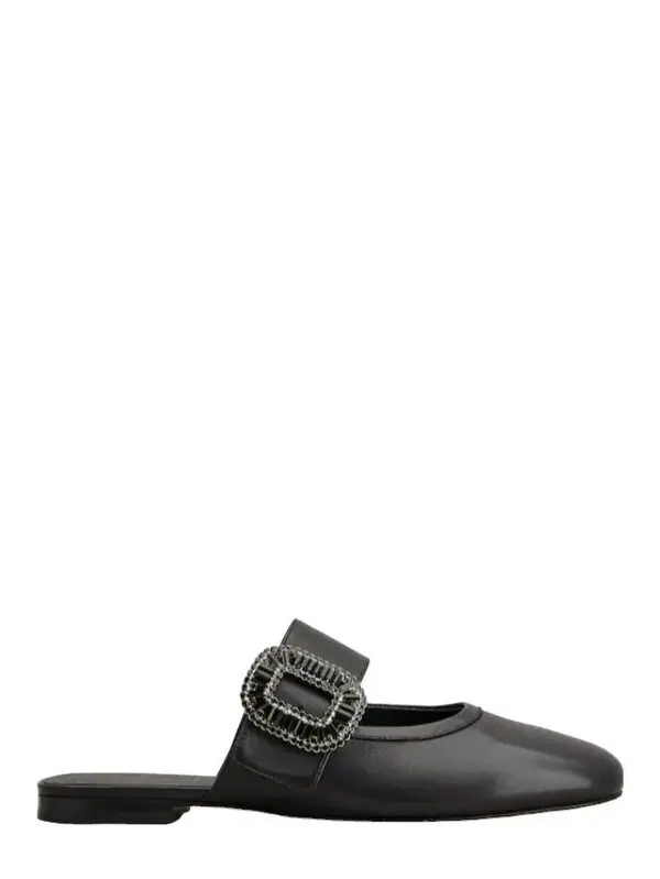 ROGER VIVIER Belle Vivier Mules In Leather - Black