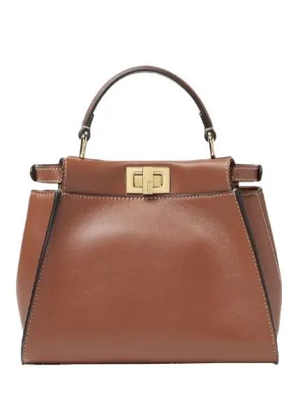 Fendi Peekaboo Leather Mini Bag - Brown