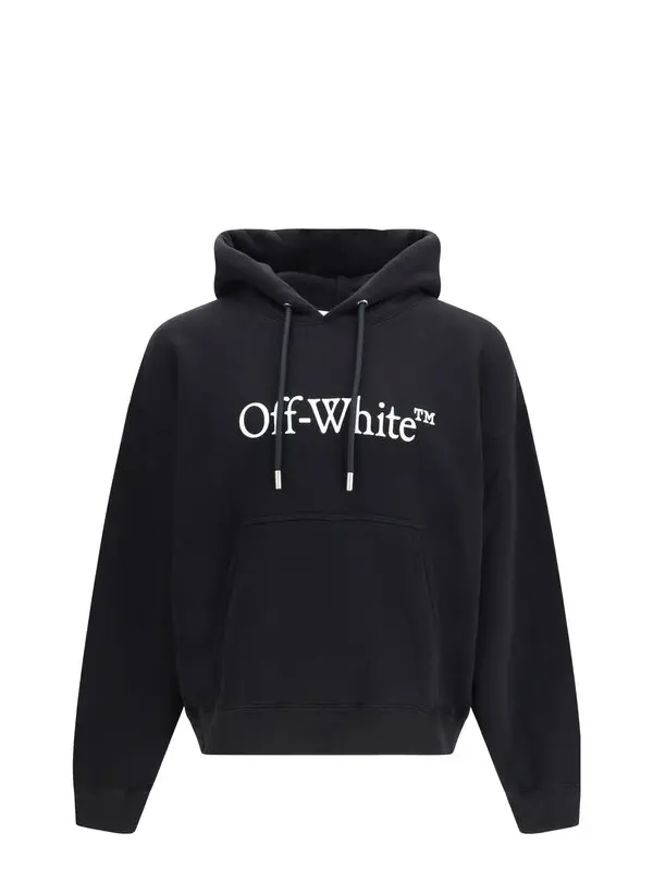 Off-White Oversized Hoodie With Big Logo - Black