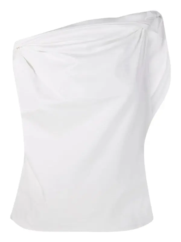 RÓHE Draped One-shoulder Top - White
