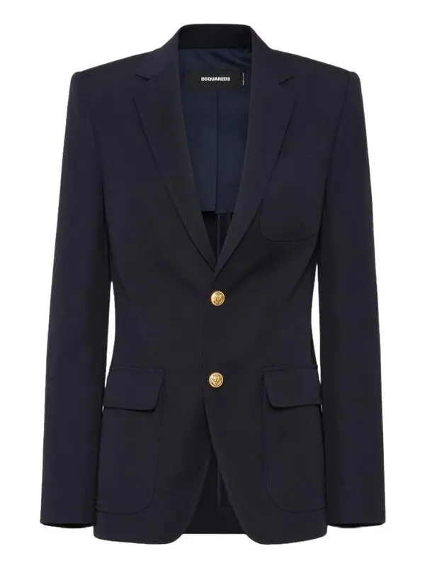 Dsquared2 Single-breasted Blazer With Notched Lapels - Blue