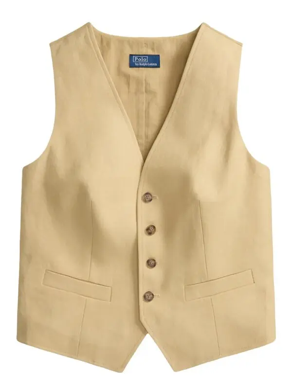 Polo Ralph Lauren Buttoned Hemp Vest - Beige