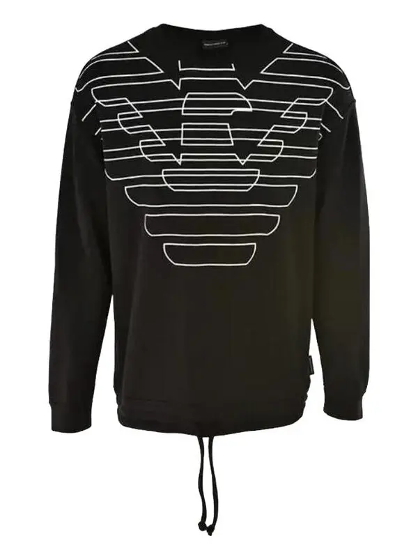 Emporio Armani Logo Long-sleeved Sweater - Black
