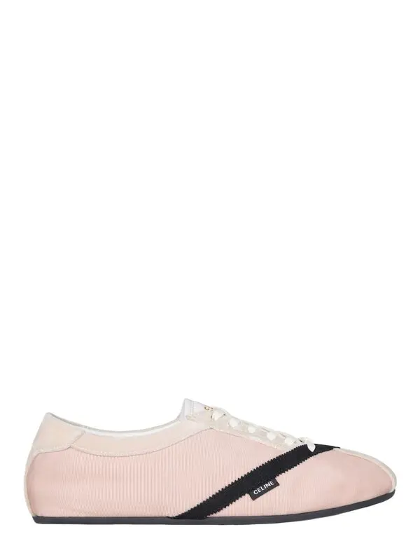 Celine The Flat Sneaker In Gros Grain, Velvet, Suede Goatskin And Lambskin - Pink / Black