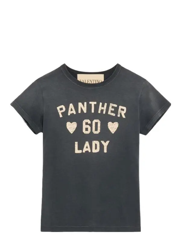 Valentino Garavani Logo Printed Crewneck T-shirt - Black/birch