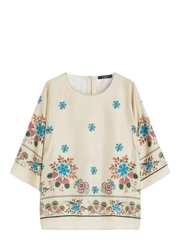 Max Mara Samba Floral Print Blouse - Ivory
