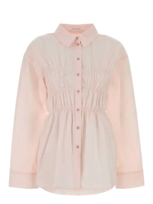 Cecilie Bahnsen Braxton Smocked Shirt - Blush Pink