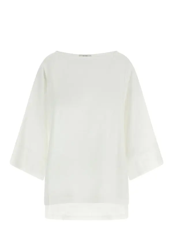 THE ROW Wide Sleeved Linen Blouse - White