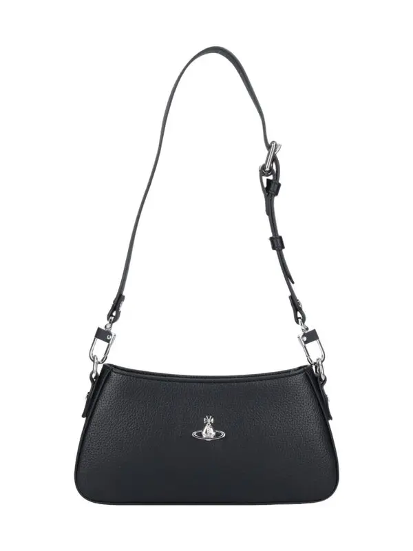 VIVIENNE WESTWOOD Logo Plaque Shoulder Bag - Black
