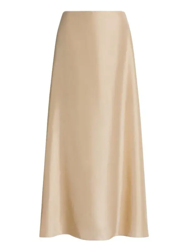 Alberta Ferretti Silk Maxi Skirt - Light Brown