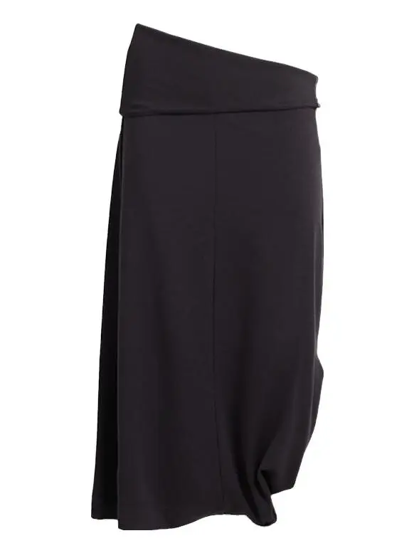 LEMAIRE Twisted Hem Wool Blend Midi Skirt - Black
