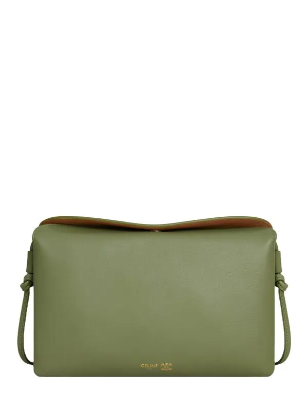 Celine Trio Flap Bag In Smooth Lambskin - Green