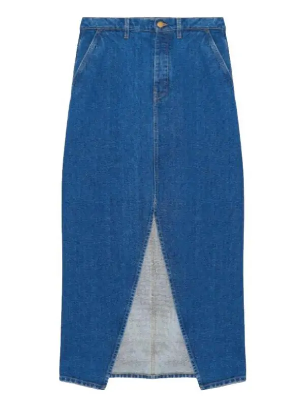JIL SANDER Denim Skirt With Slit Detail - Blue