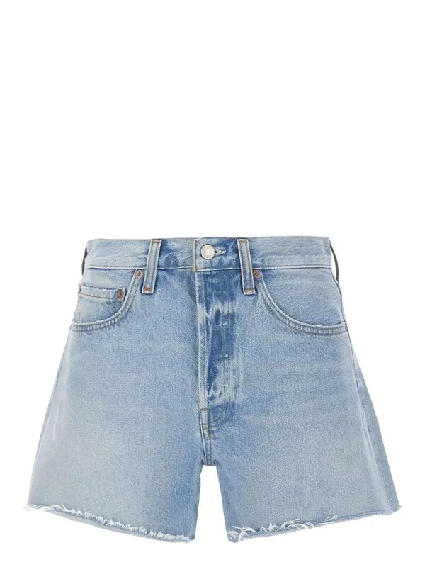 AGOLDE Parker Long High-rise Denim Shorts - Blue