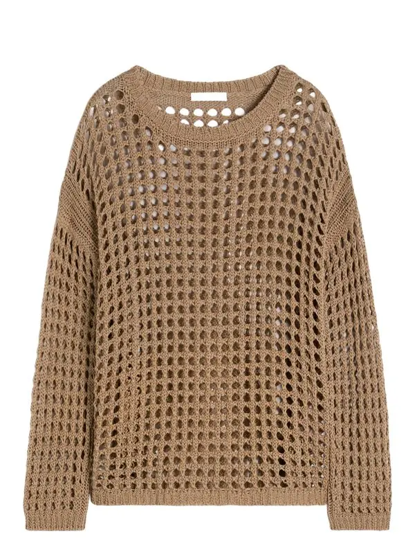 Max Mara Open Knit Long-sleeved Top - Brown