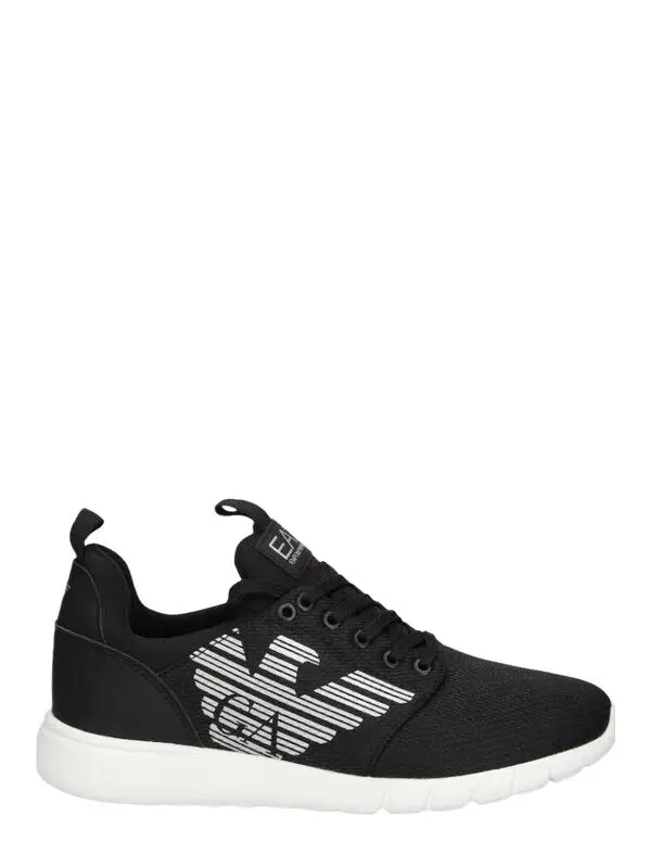 EA7 Eagle" Logo Detail Lace-up Sneakers - Black