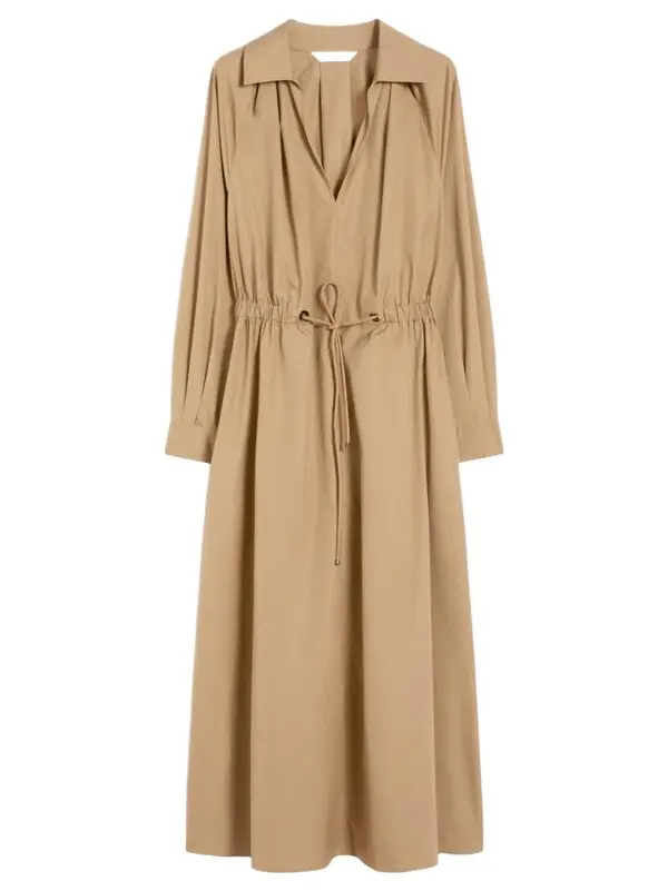 Max Mara Pedaggi Drawstring A-line Midi Dress - Desert-colored