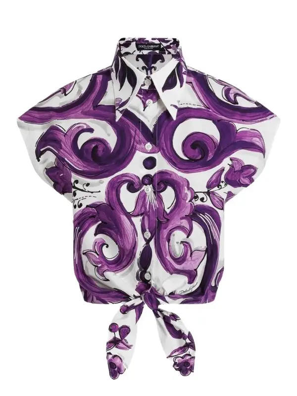 Dolce & Gabbana Majolica Printed Poplin Shirt - Multi-color