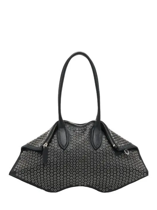 Alexander McQueen Manta Shoulder Bag With Studded Detail - Black