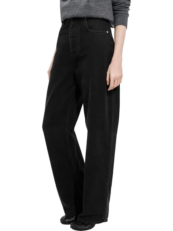 Bottega Veneta Faded Wide Leg Jeans - Black