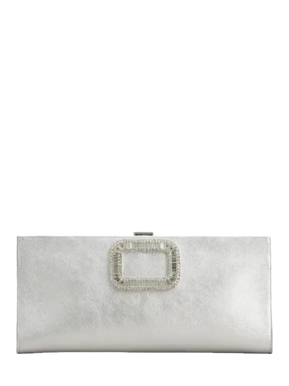 ROGER VIVIER Pilgrim Clutch Bag - Silver