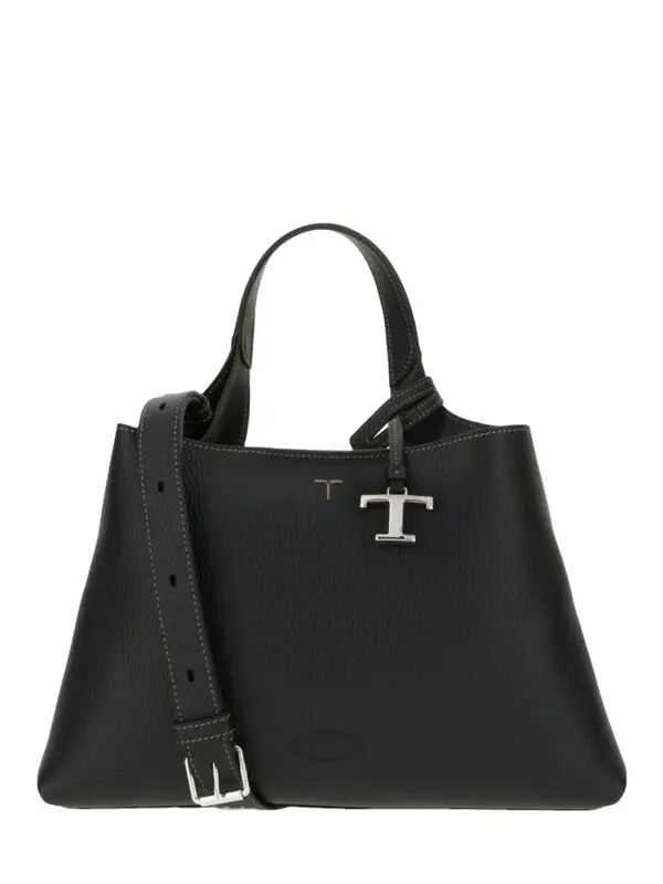 TOD'S Logo Printed Small Tote Bag - Black