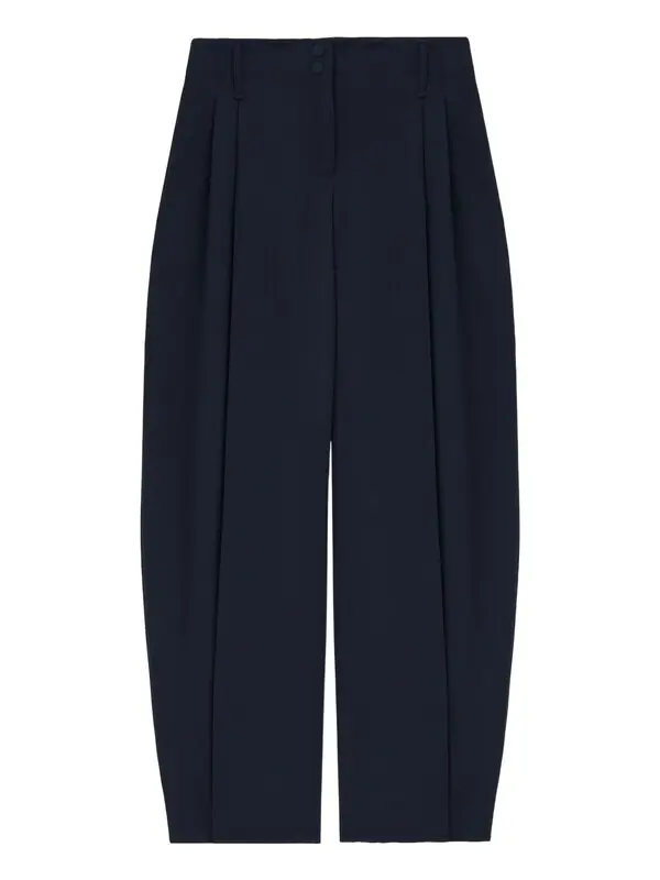Alexander McQueen Wide Leg Tailored Trousers - Navy