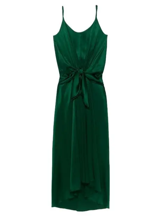 J.W.ANDERSON Jw Anderson Knotted Waist Longline Dress - Bottle Of Green
