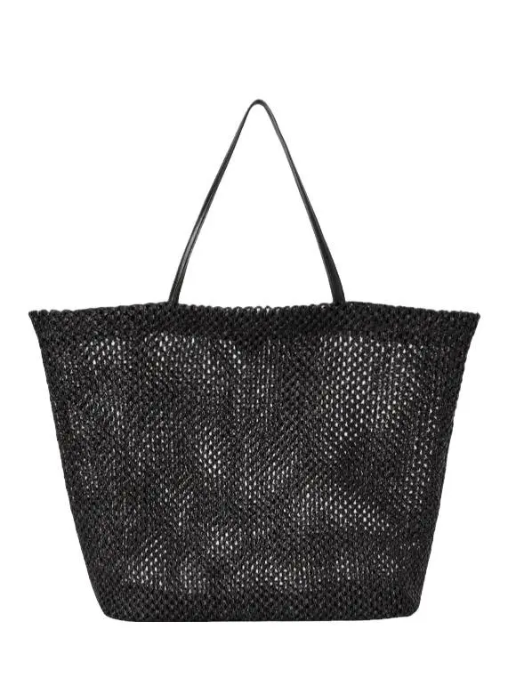 THE ROW Double-handled Woven Shoulder Bag - Black
